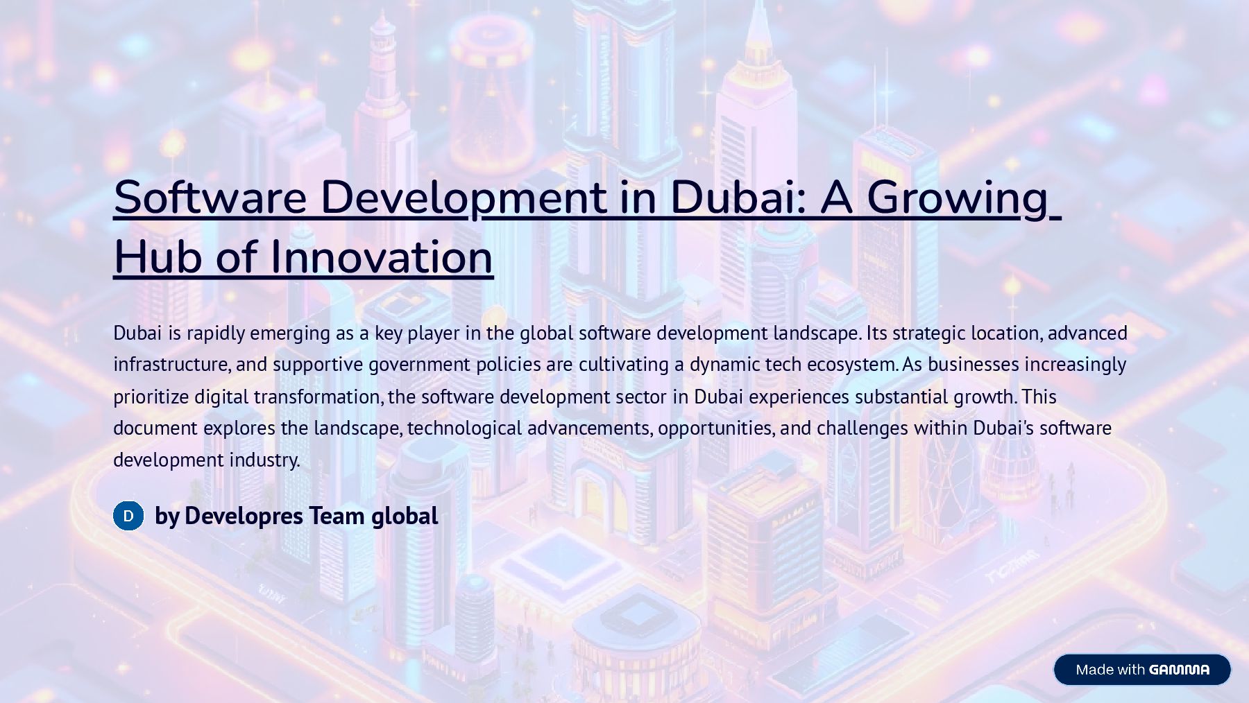 Software development in Dubai - Speaker Deck