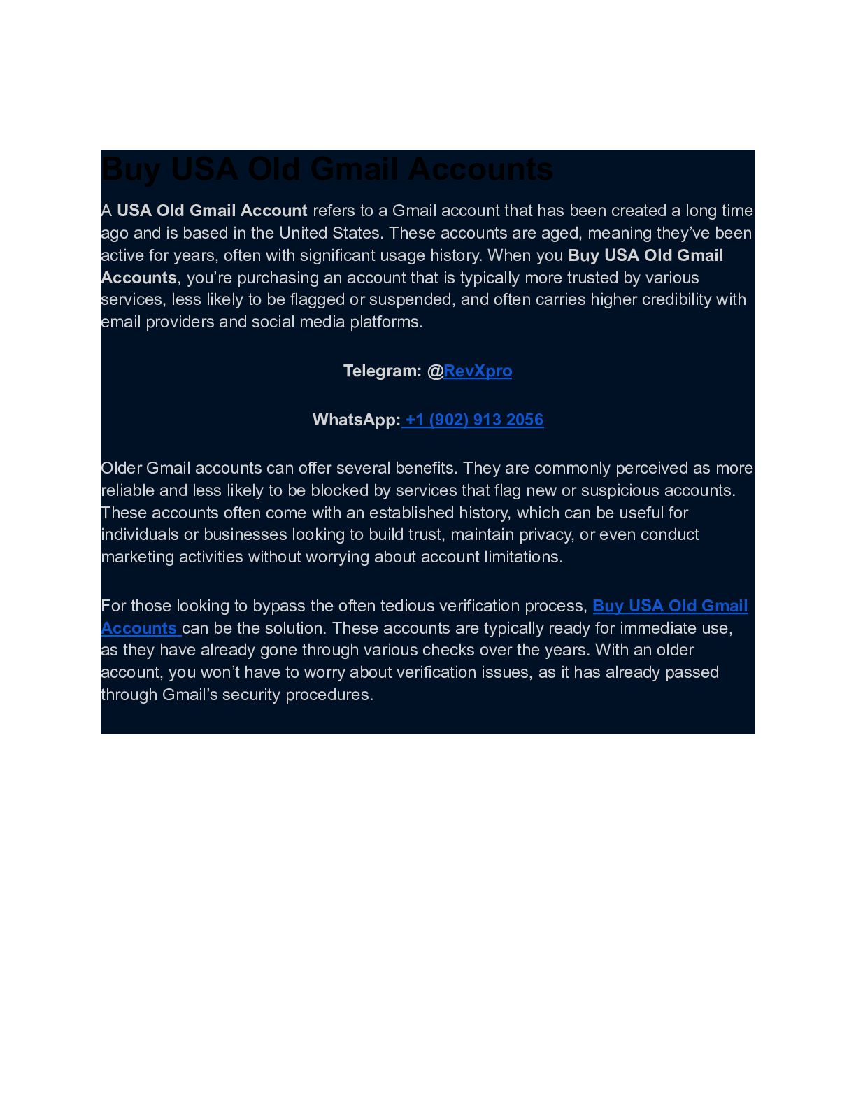 Buy USA Old Gmail Accounts - Speaker Deck