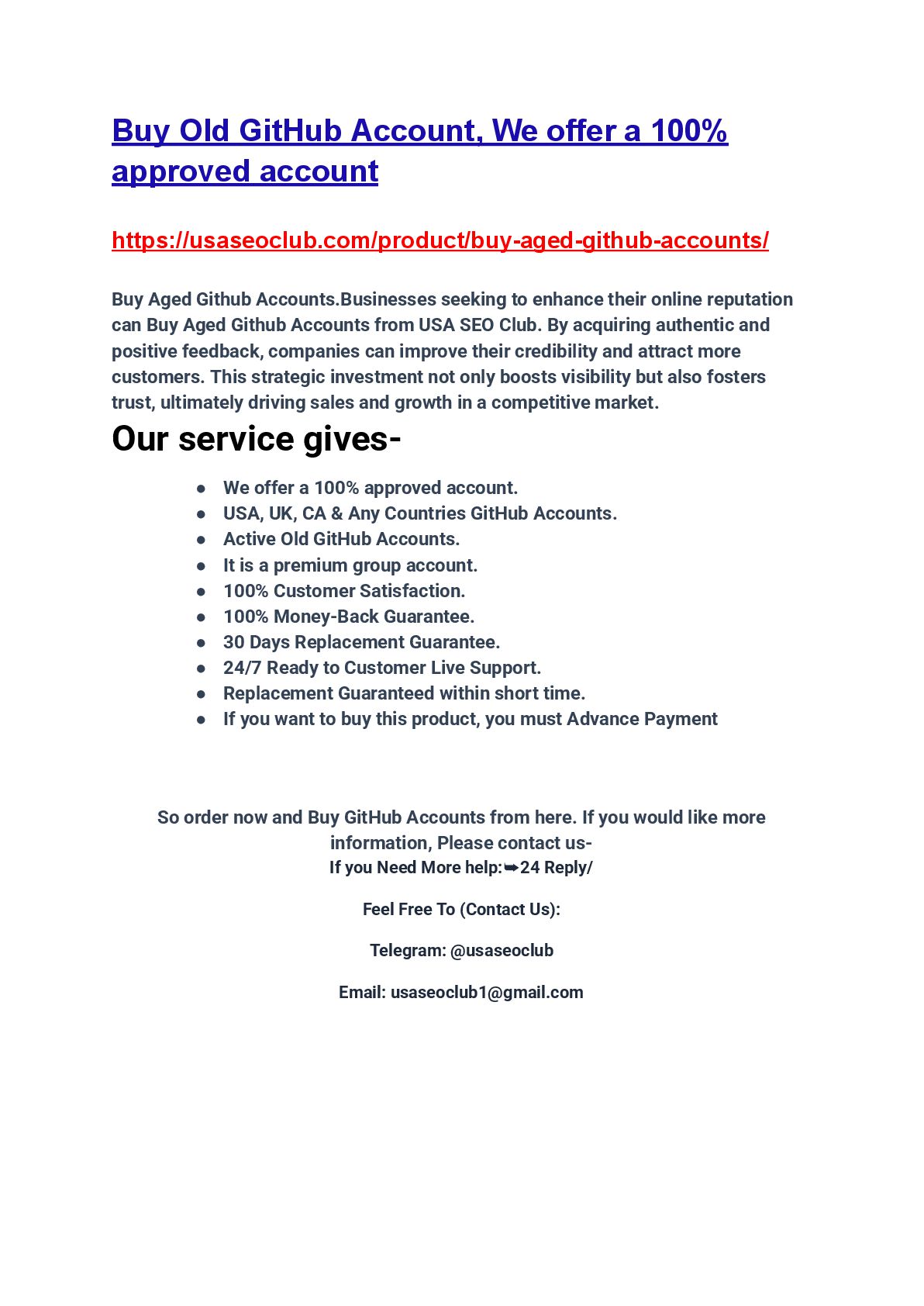 Buy Old GitHub Accounts for Better Opportunities - USA, UK, CA & Any Countries GitHub Accounts ...