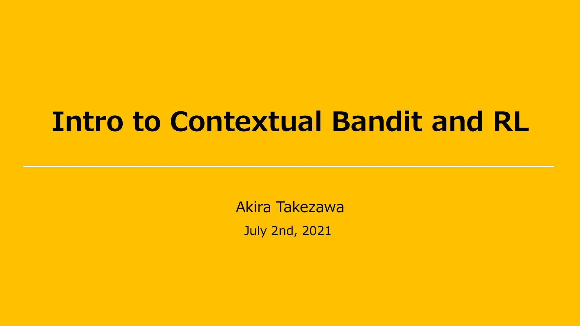 Intro to Contextual Bandit and RL - Speaker Deck