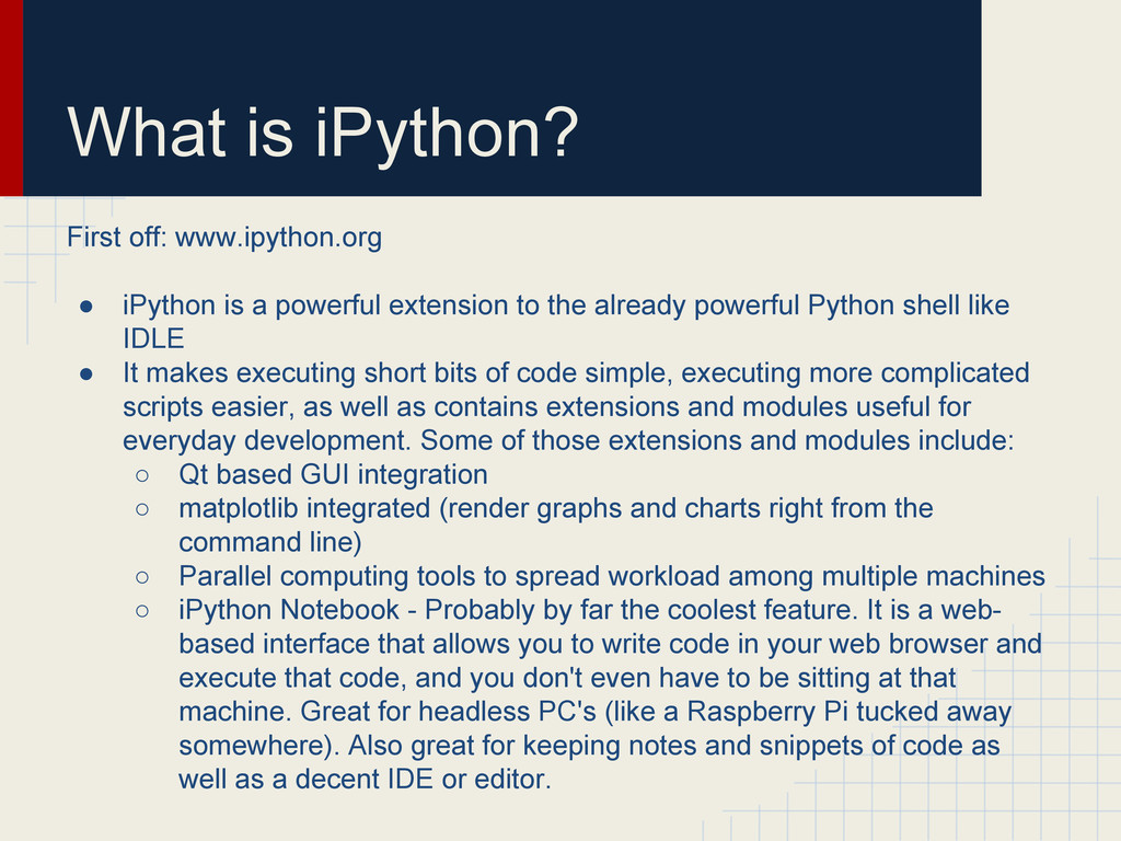 Ipython On Raspberry Pi Speaker Deck
