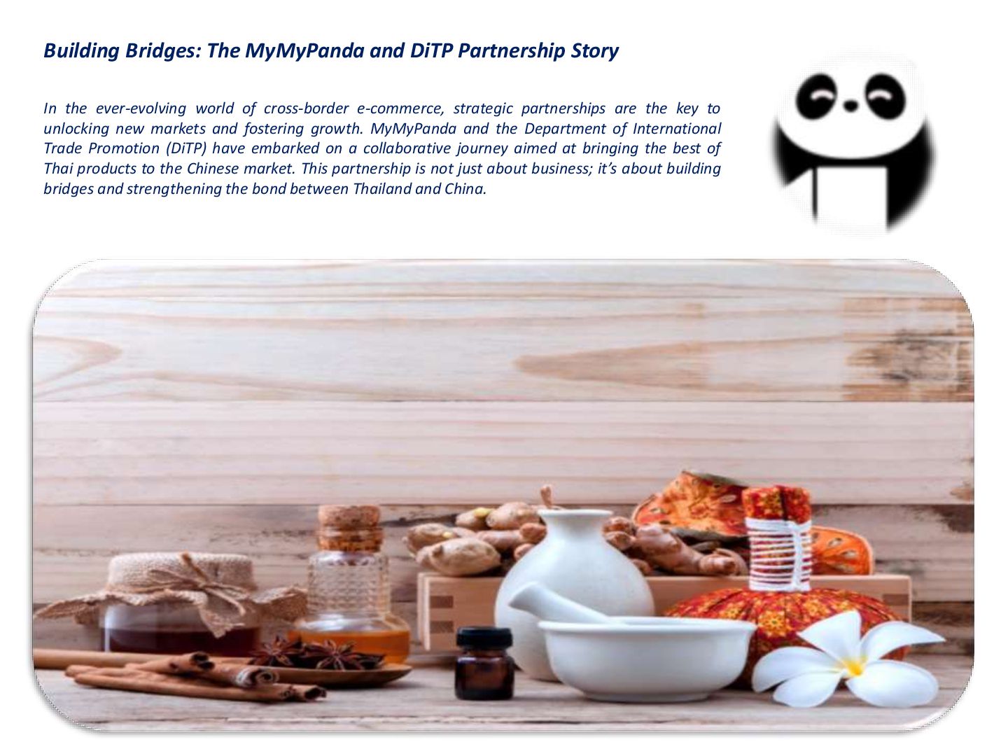 Building Bridges The MyMyPanda and DiTP Partnership Story - Speaker Deck