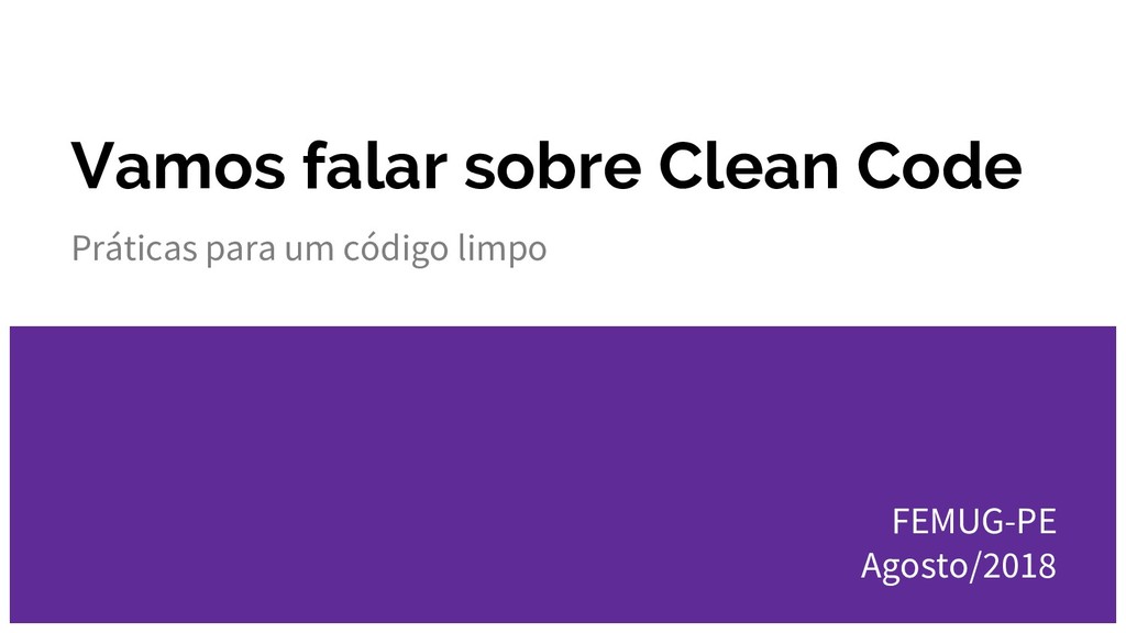 Vamos falar sobre Clean Code - Speaker Deck