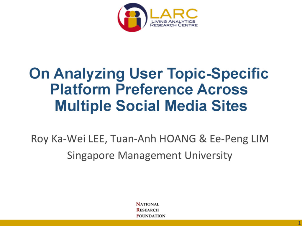 On Analyzing User Topic-Specific Platform Preferences Across Multiple ...