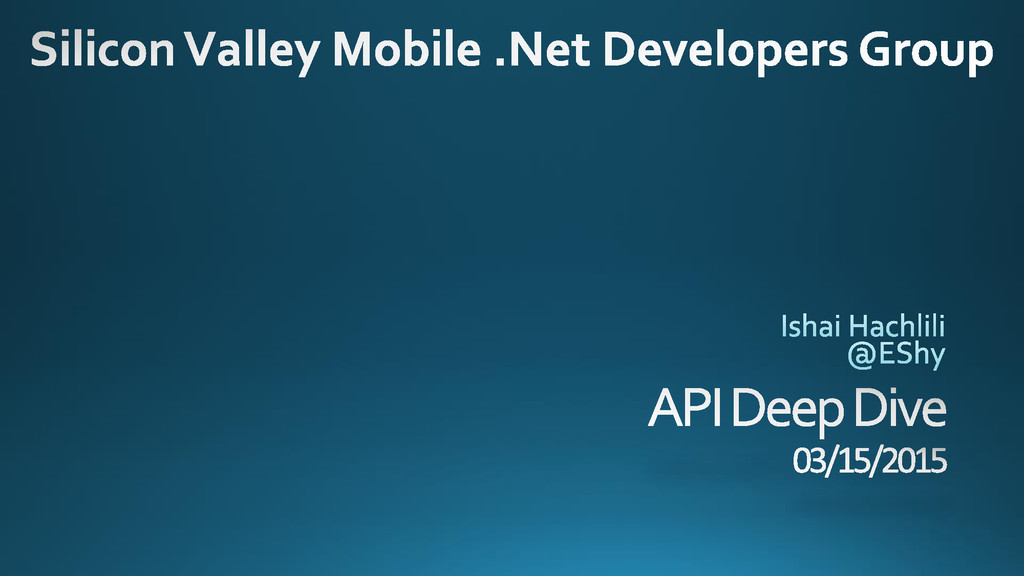 API Deep Dive - Speaker Deck