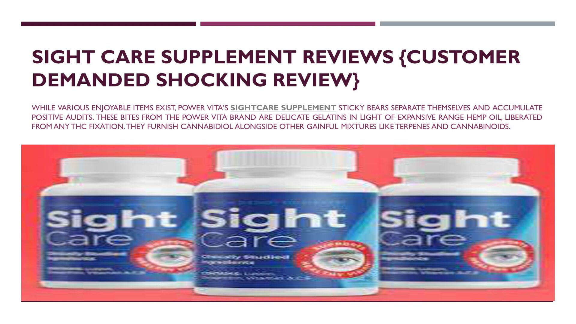 Sight Care Supplement Reviews {Customer Demanded Shocking Review} Beware Shocking Ingredients ...