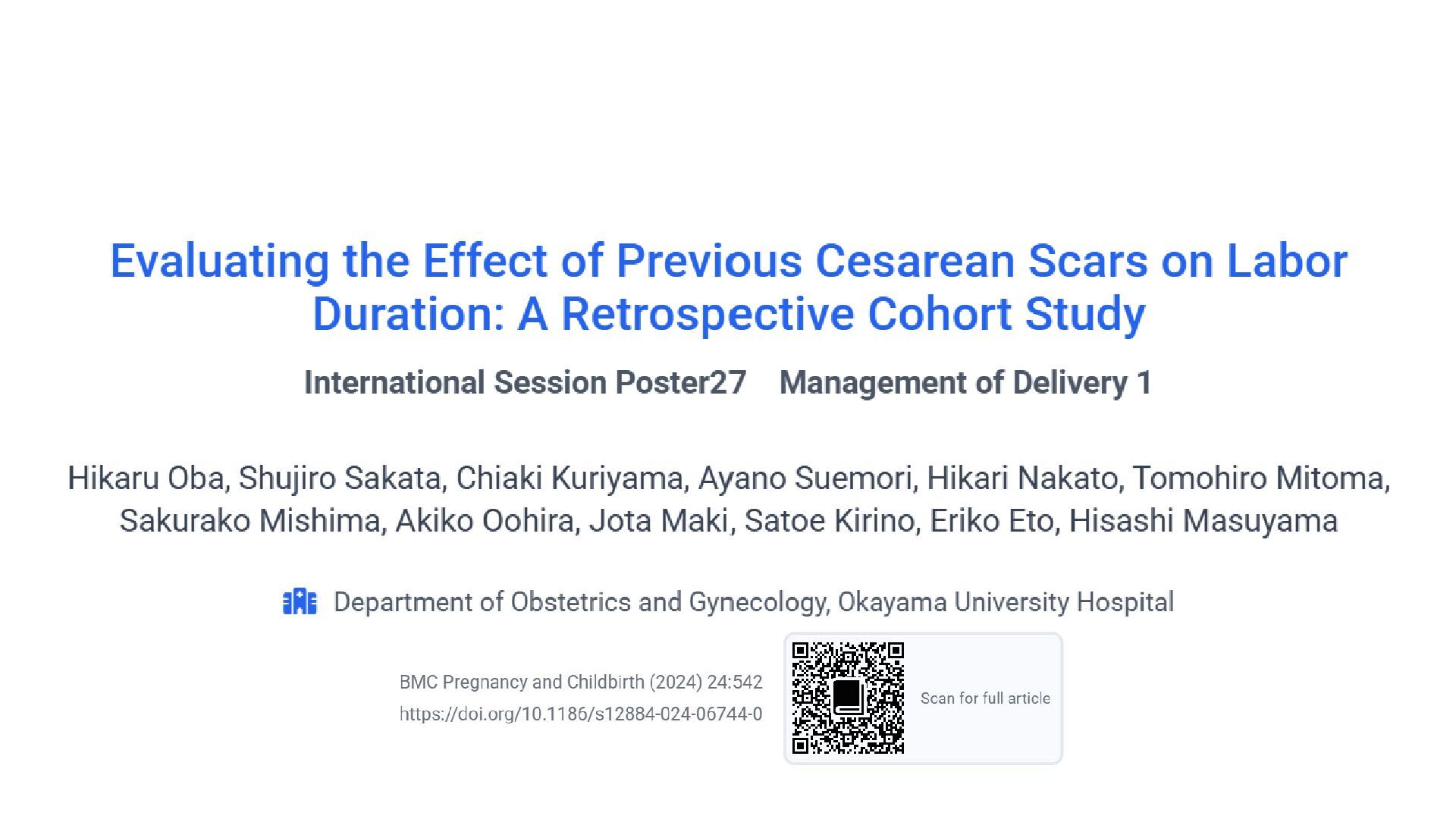 Evaluating the Effect of Previous Cesarean Scars on Labor Duration: A Retrospective Cohort Study ...