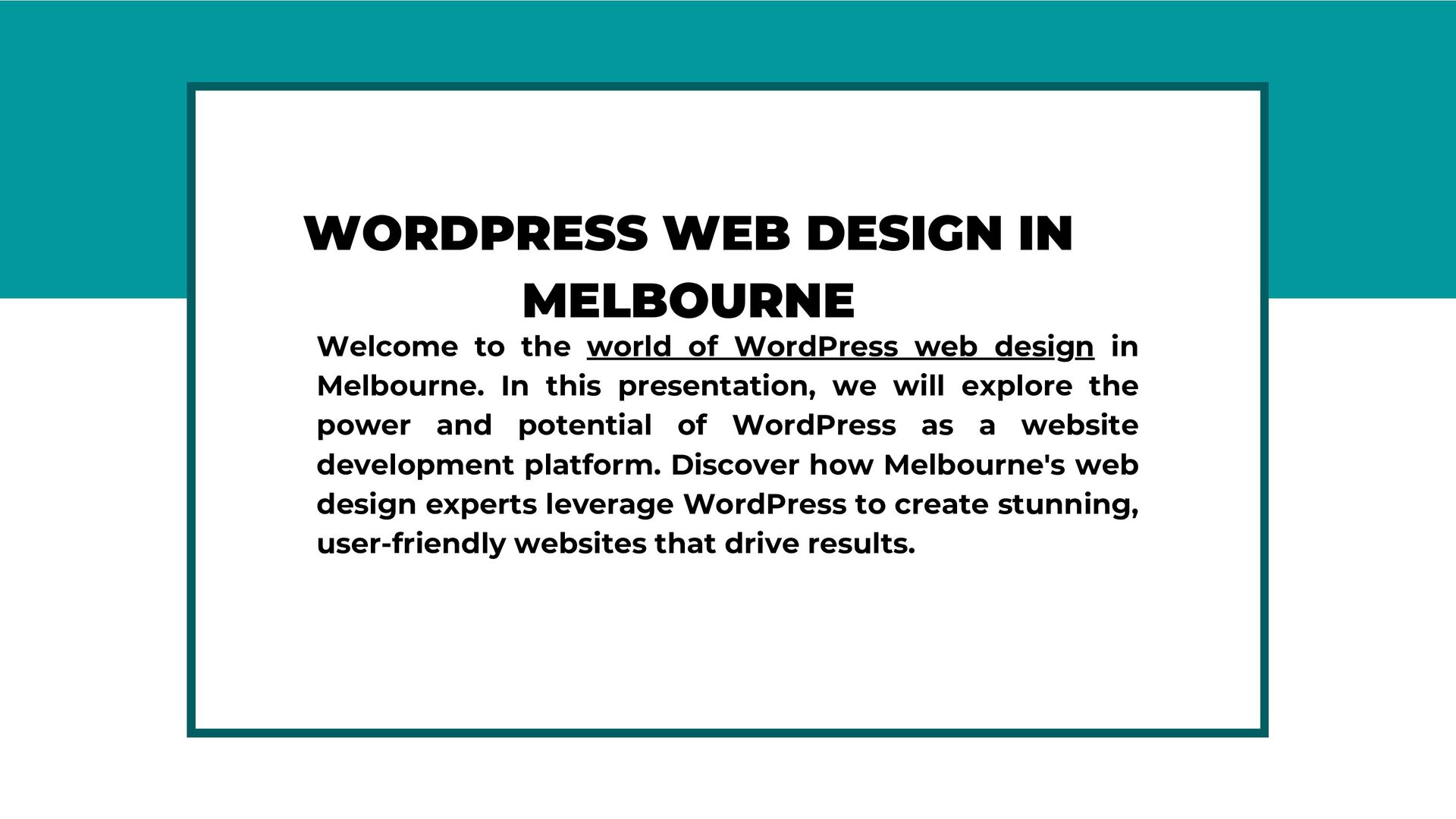 Unlocking Digital Success: WordPress Web Design in Melbourne - Speaker Deck