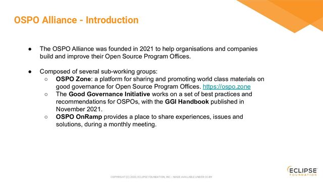 OSPO Alliance - The Good Governance Initiative - Speaker Deck