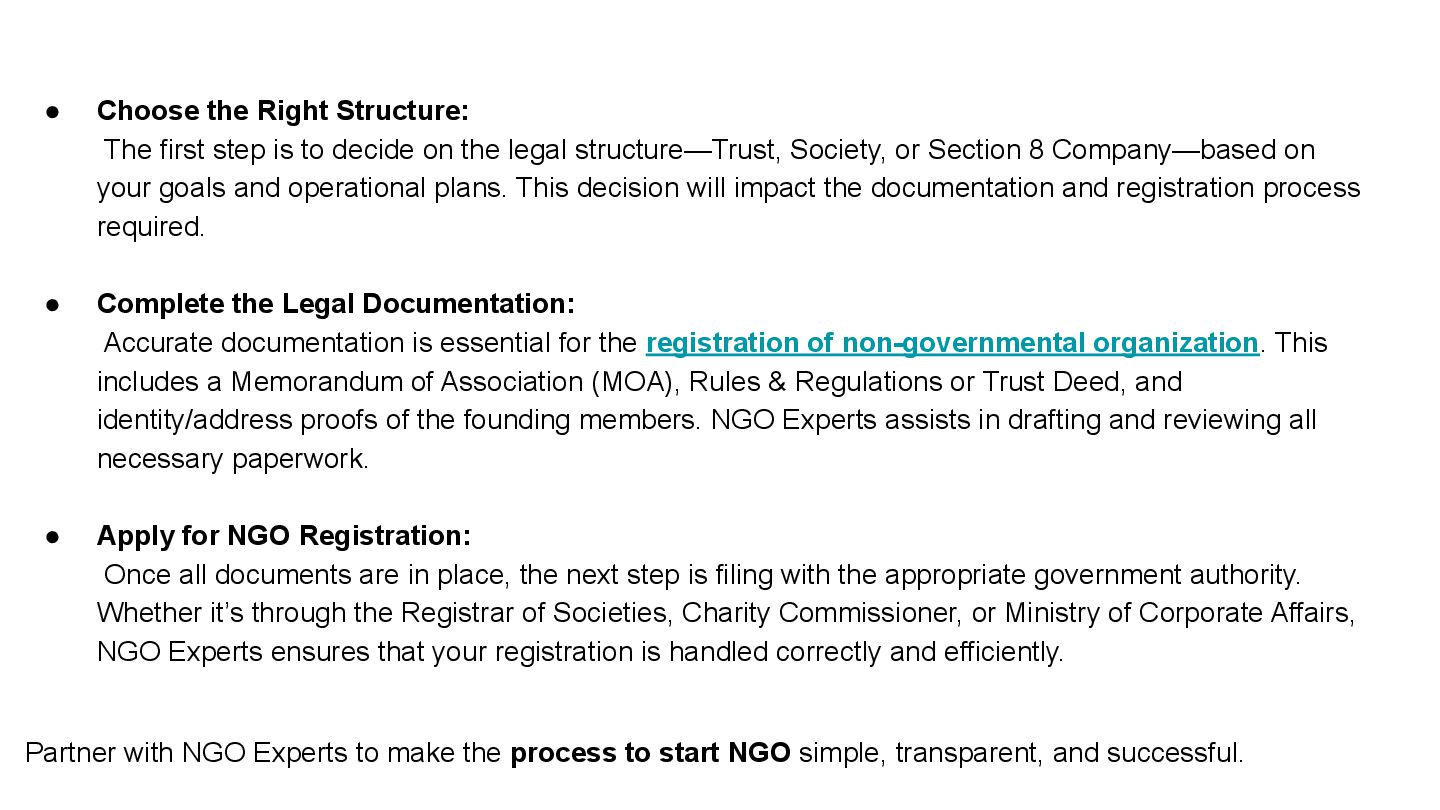 process to start ngo - Speaker Deck