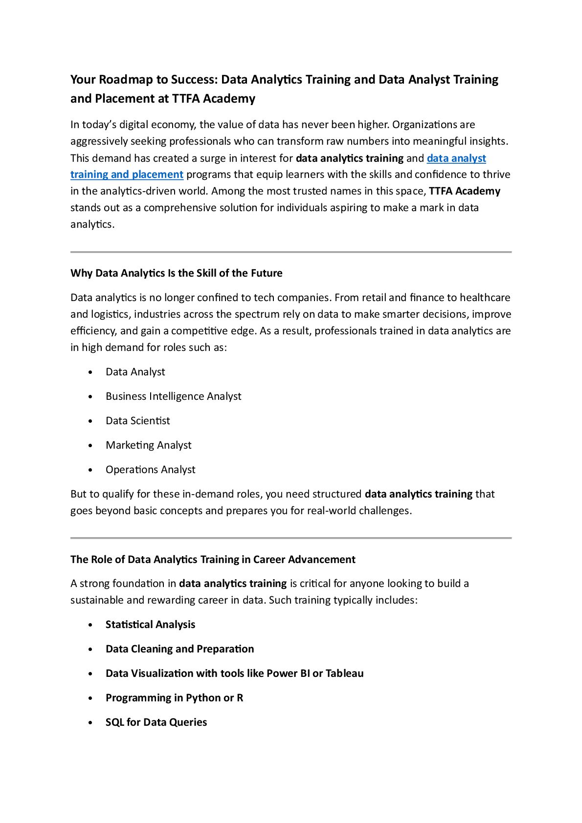 Your Roadmap to Success: Data Analytics Training and Data Analyst ...