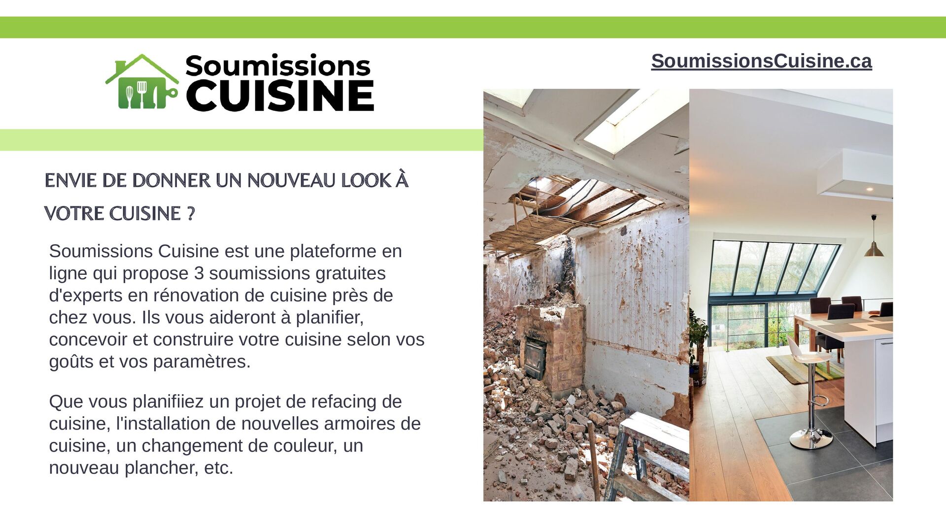 Recevez gratuitement 3 soumissions pour votre projet de rénovation de cuisine - Speaker Deck
