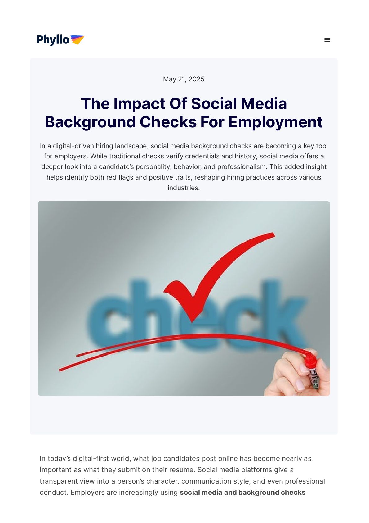 The Impact Of Social Media Background Checks For Employment - Speaker Deck