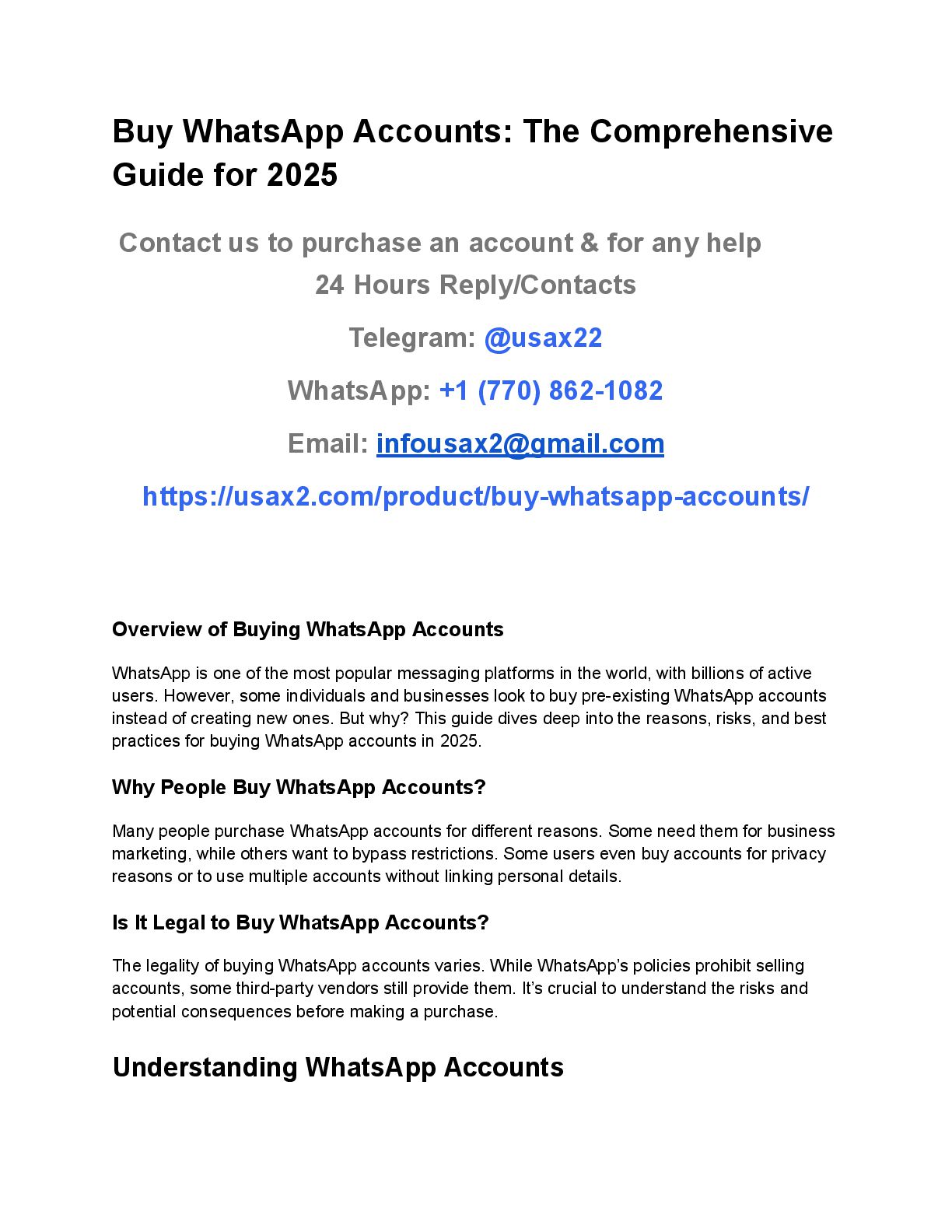 Buy WhatsApp Accounts - Speaker Deck