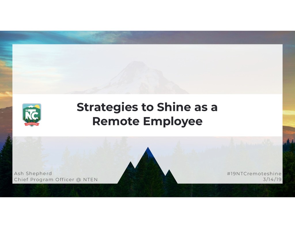 Strategies To Shine As A Remote Employee - Speaker Deck