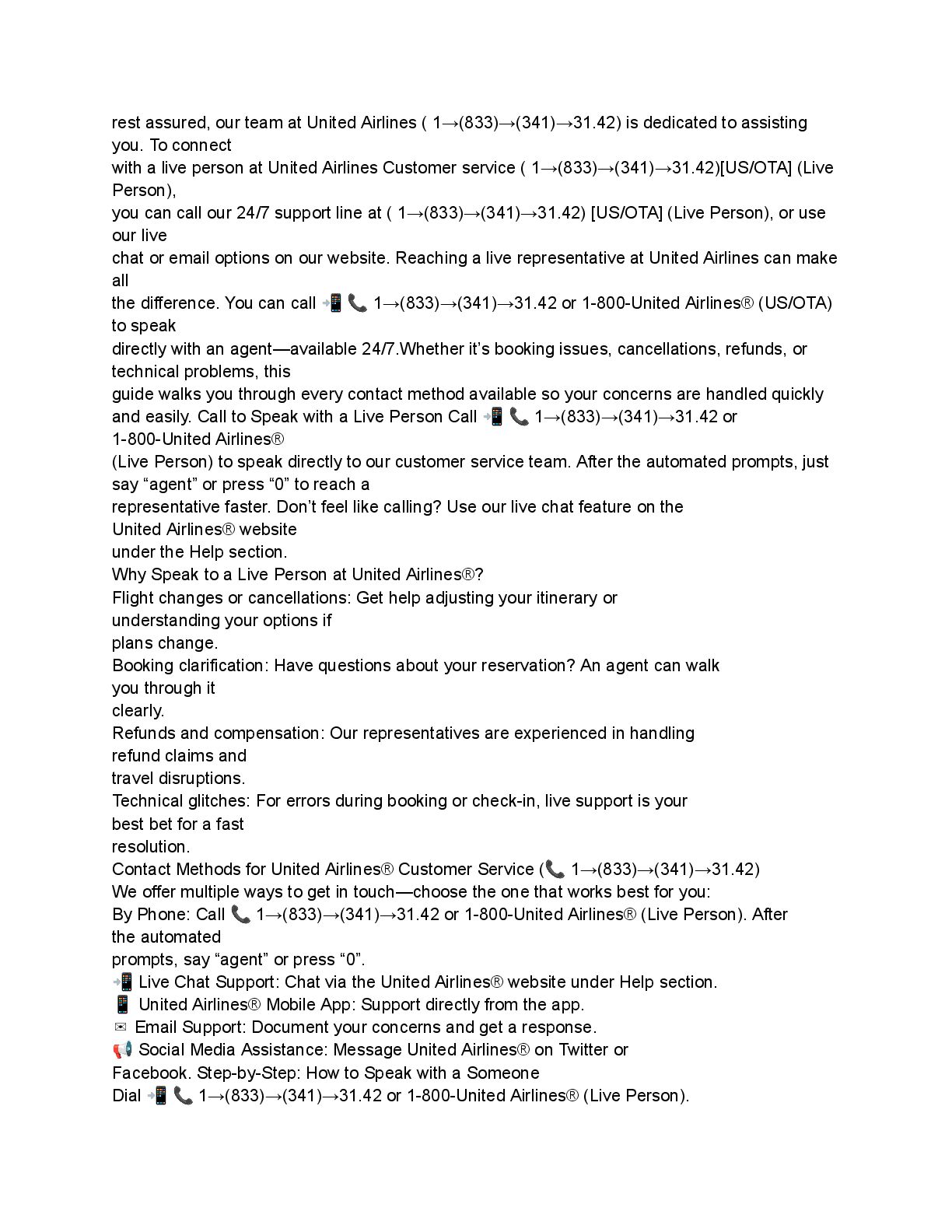 United Airlines®️ USA Contact Numbers: Complete 2025 Support Guide ...