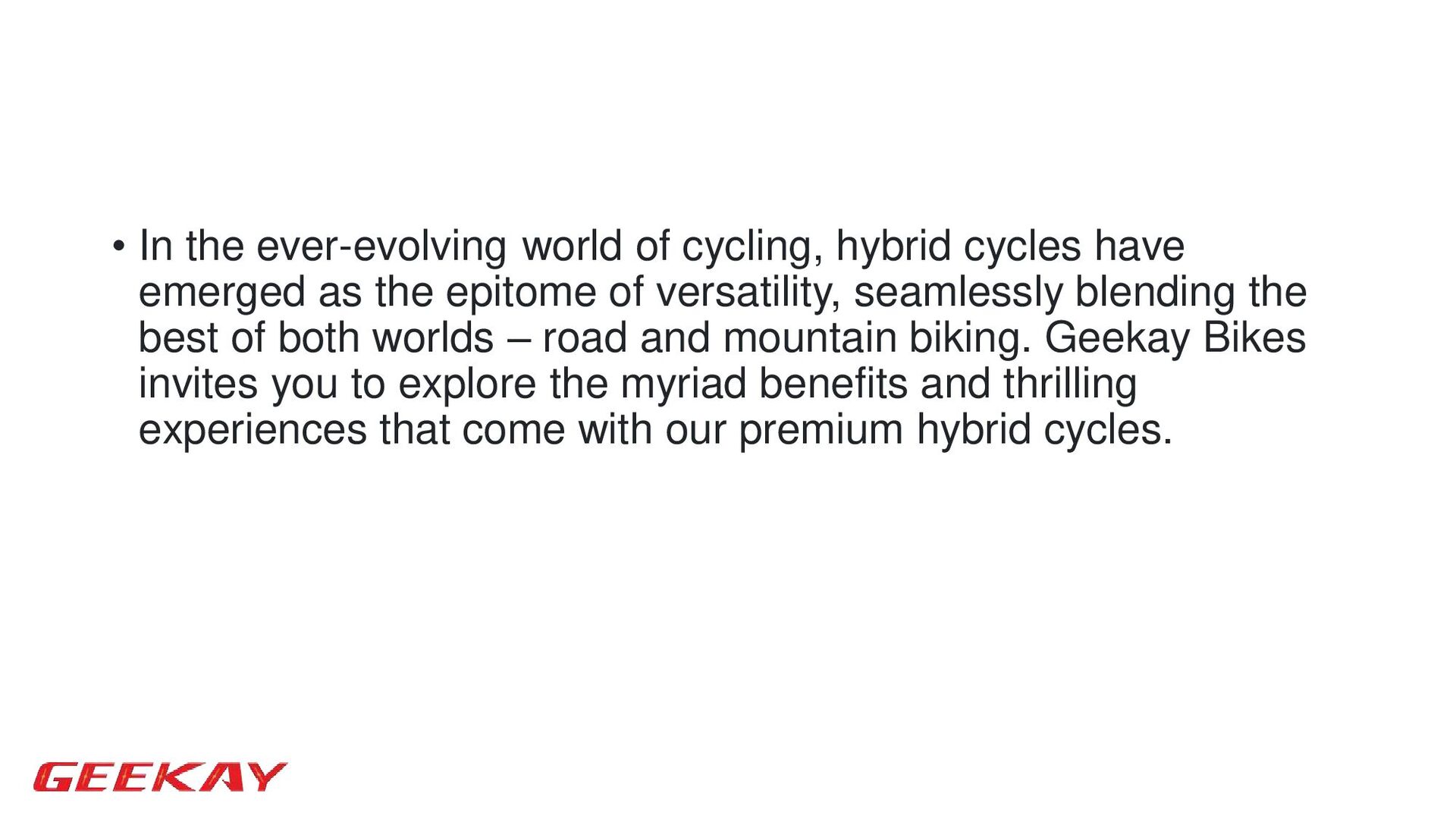 Versatility Unleashed: Embrace the Hybrid Cycling Experience with ...