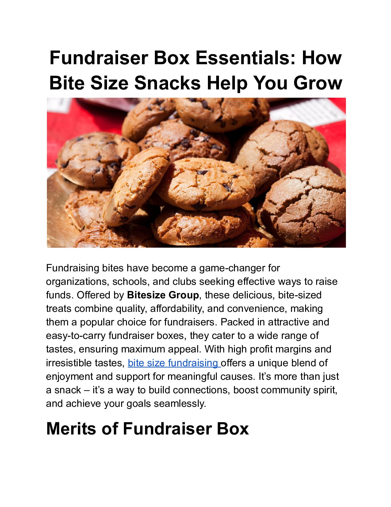 Fundraiser Box Essentials: How Bite Size Snacks Help You Grow - Speaker Deck