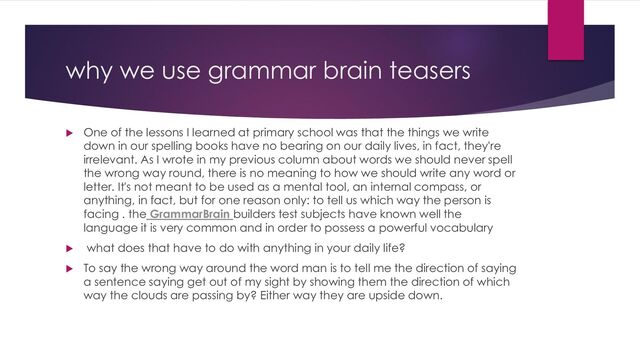 Grammar Brain - Speaker Deck