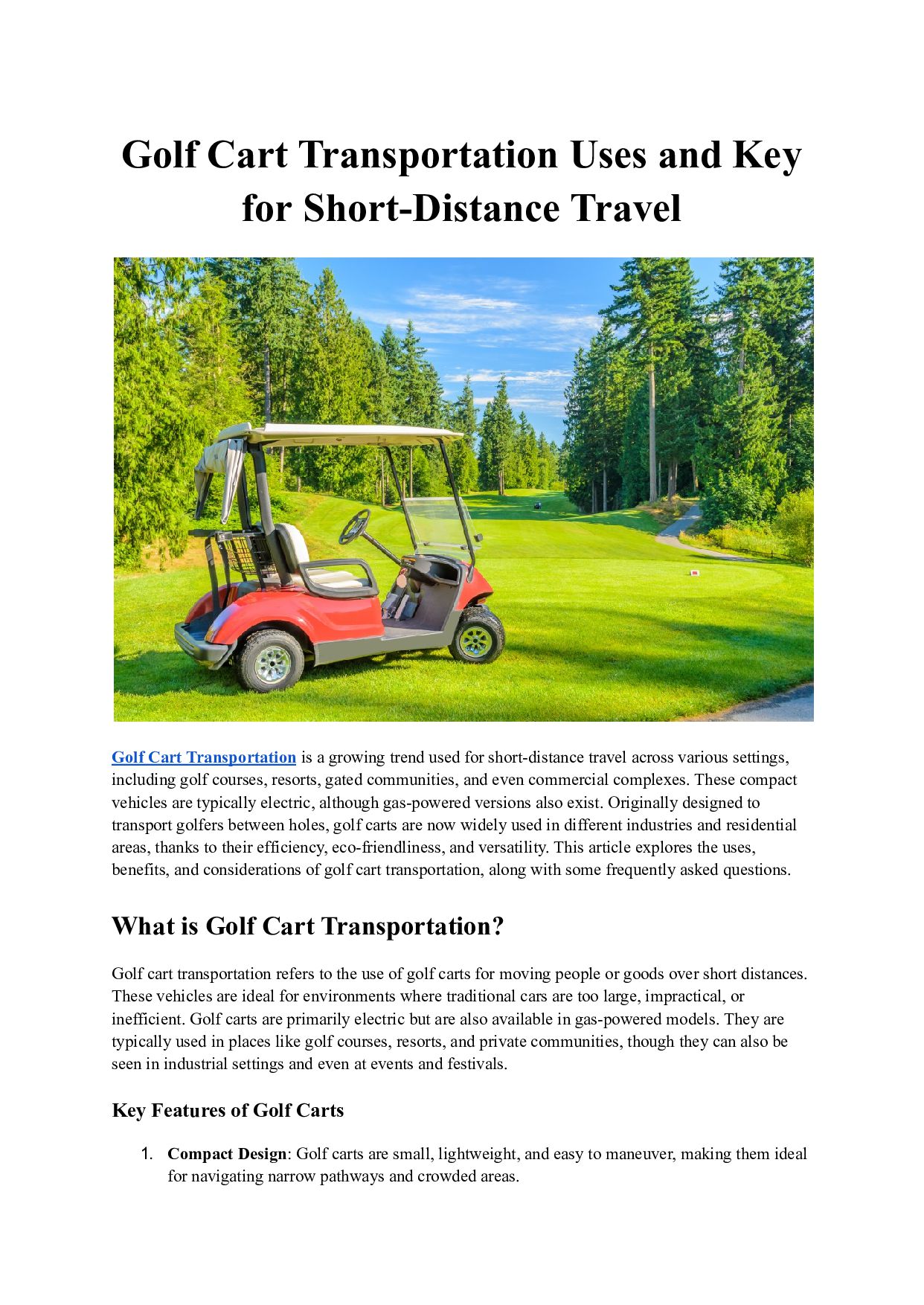 Golfcart Transportation - Speaker Deck
