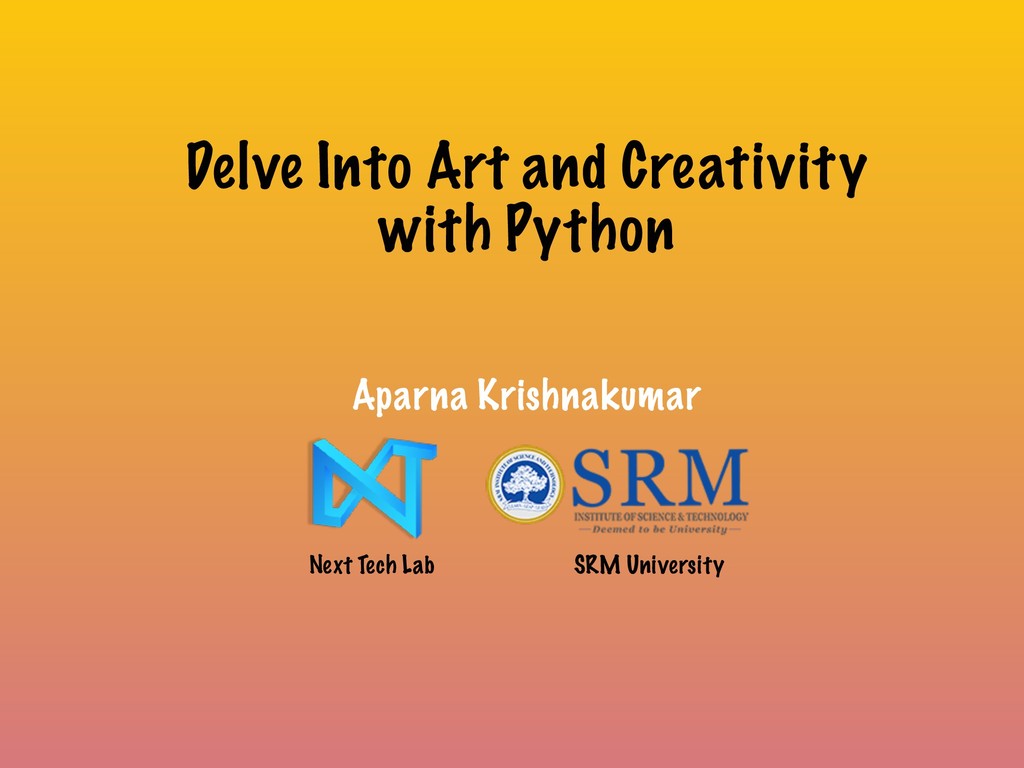 Delve into art and creativity using Python - Speaker Deck Delve into art and creativity using Python - Speaker Deck