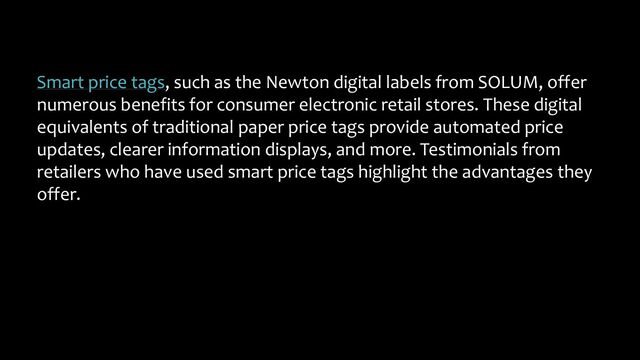 Why Use Smart Price Tags for Consumer Electronics? - Speaker Deck