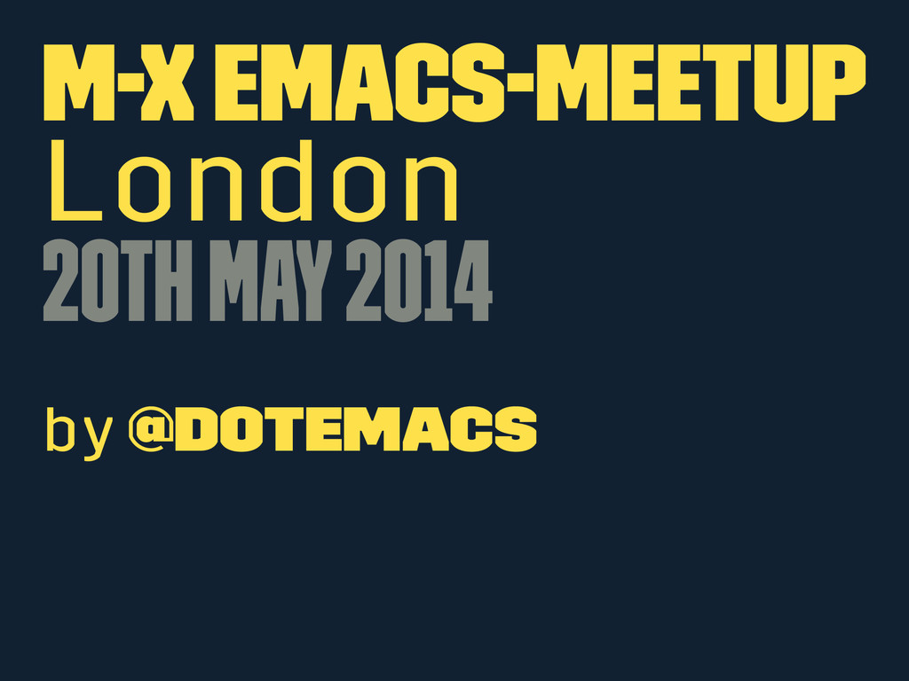 On Emacs modes - Speaker Deck