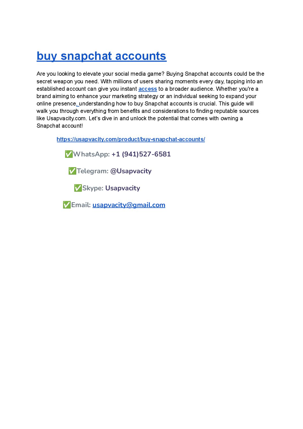 Snapchat Account For sell - Speaker Deck