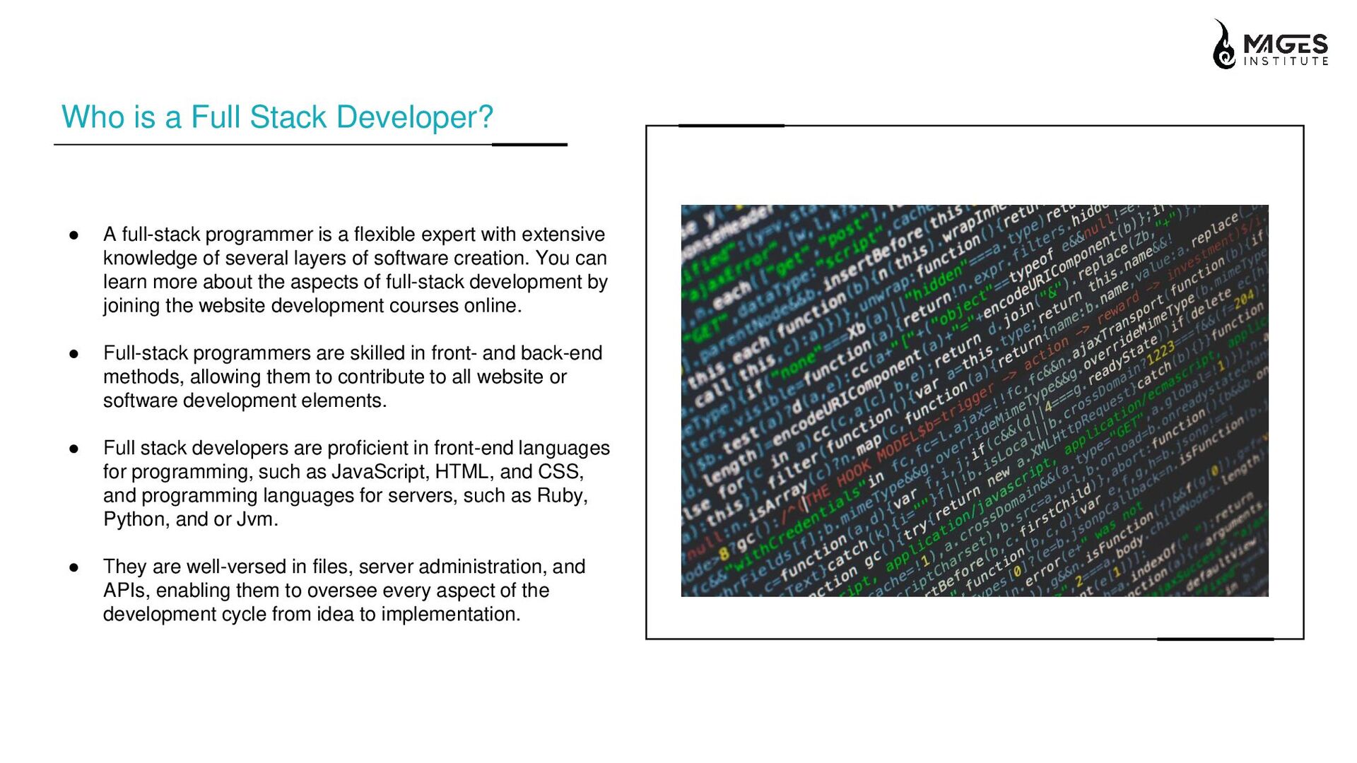 Full Stack Web Development | MAGES Institute - Speaker Deck