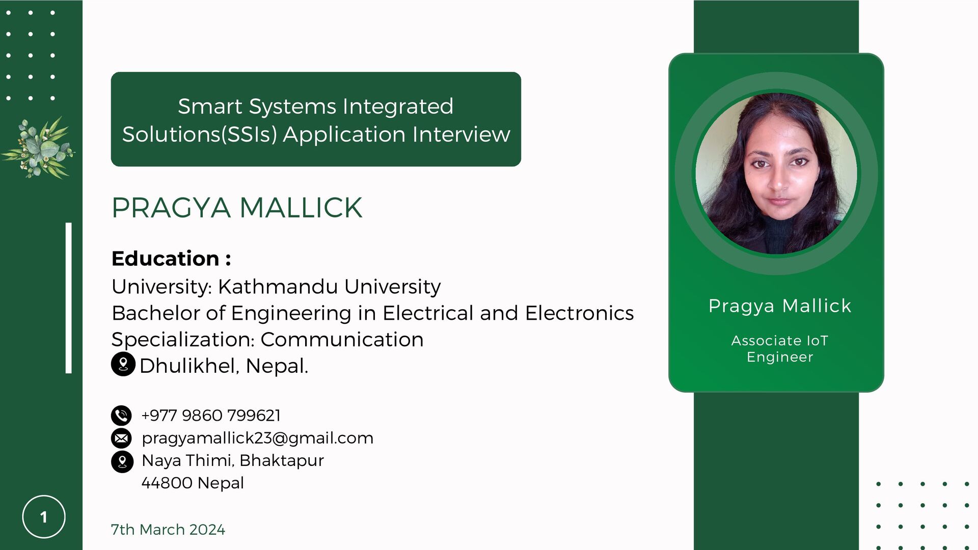 Pragya Mallick_SSIs Presentation - Speaker Deck