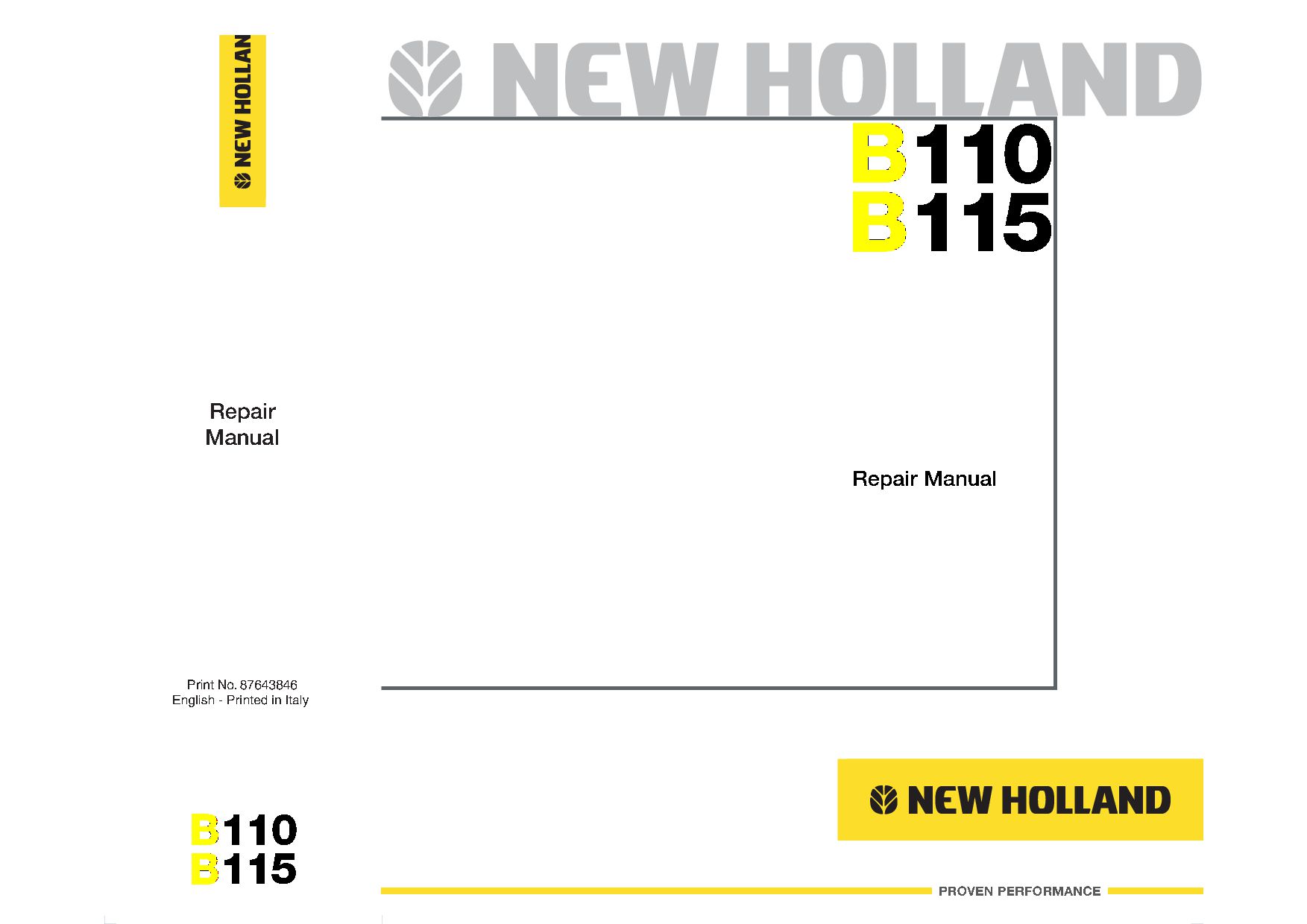 New_Holland_B115_Backhoe_Loader_Service_Repair_Manual_Instant_Download ...