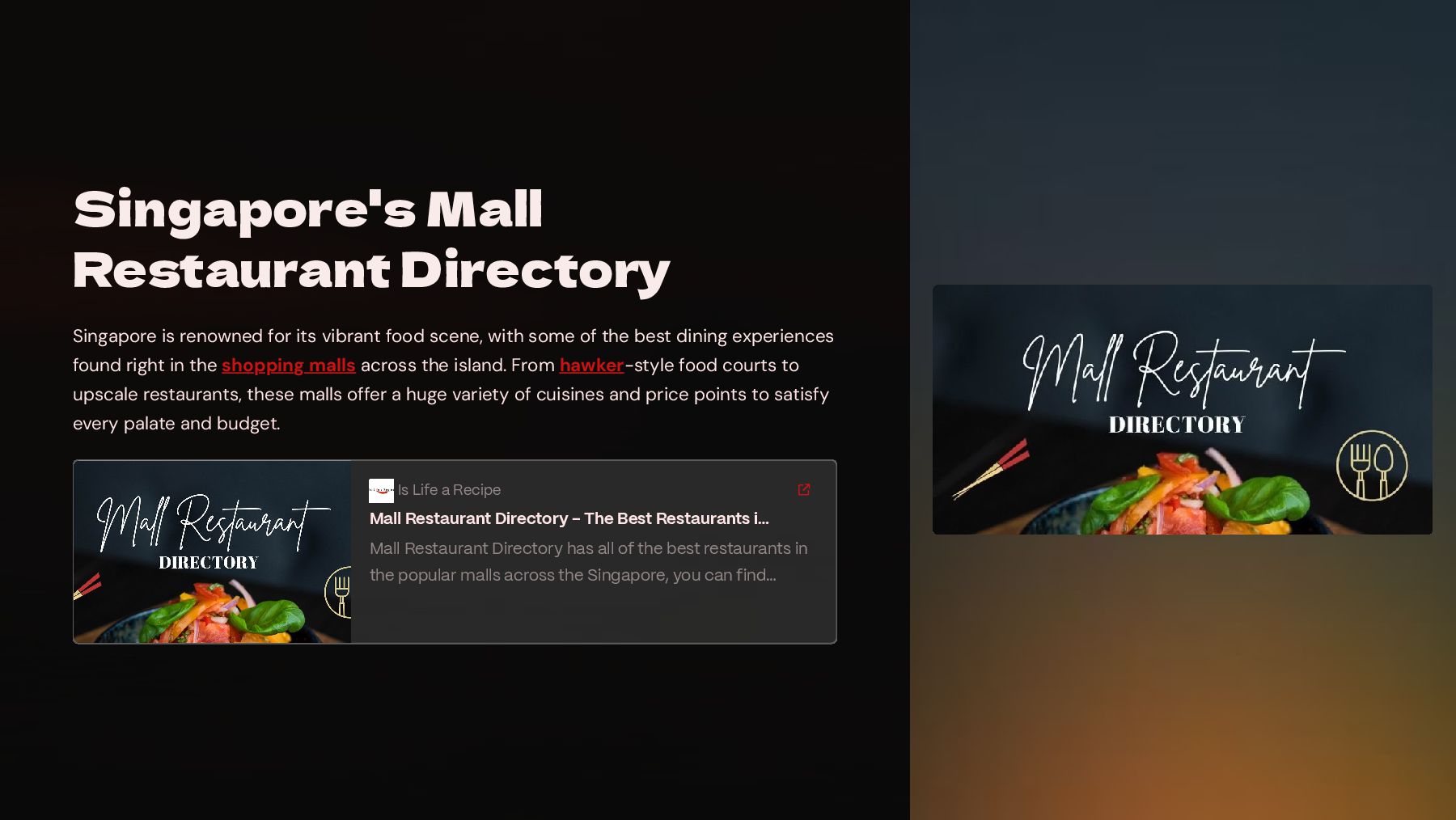 Mall Restaurant Directory - Speaker Deck