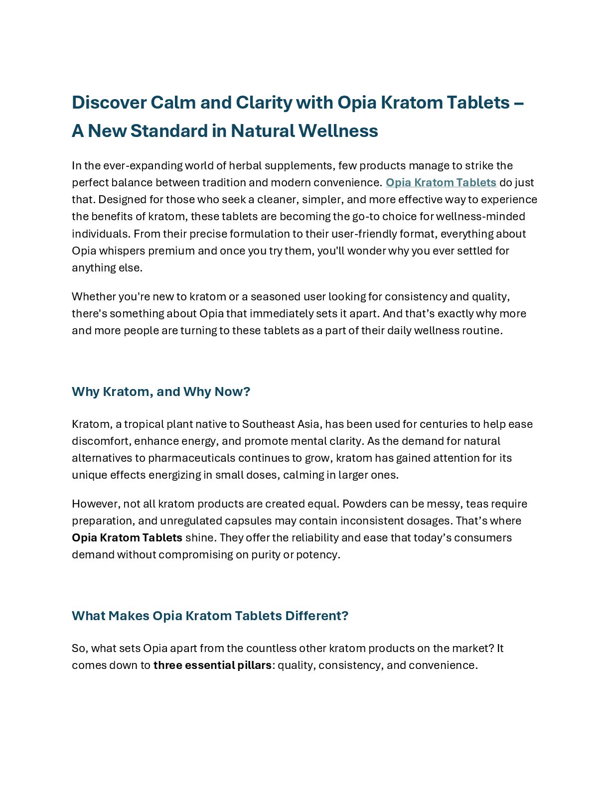 Opia Kratom Tablets - Speaker Deck