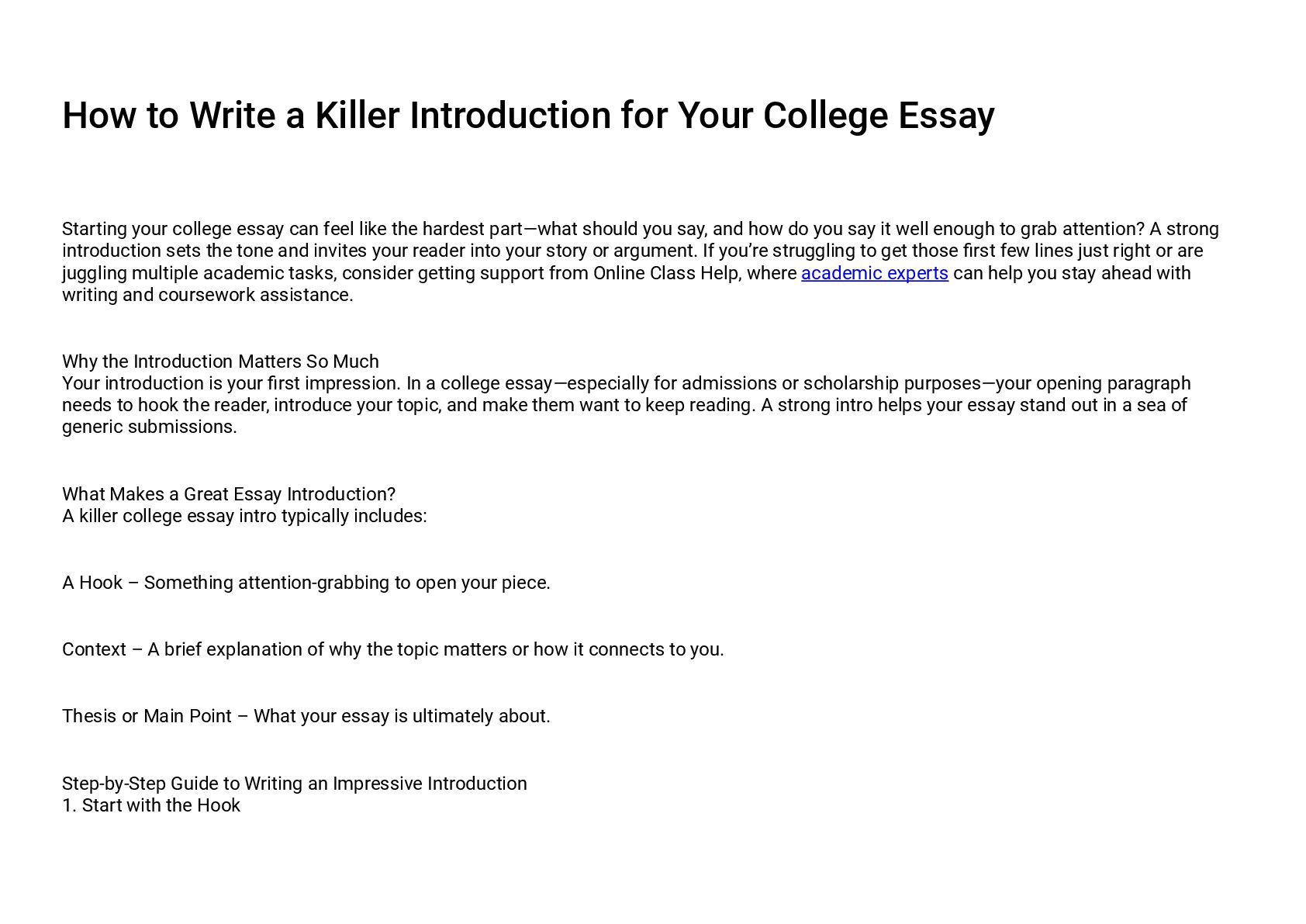 How To Write A Killer Introduction For Your College Essay Speaker Deck