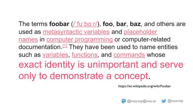 [Talk] Let's Do a Thing and Call It Foo 2023 ed. - Speaker Deck