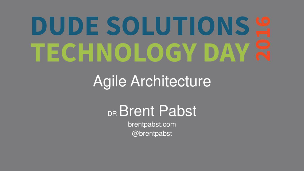 Agile Architecture Speaker Deck