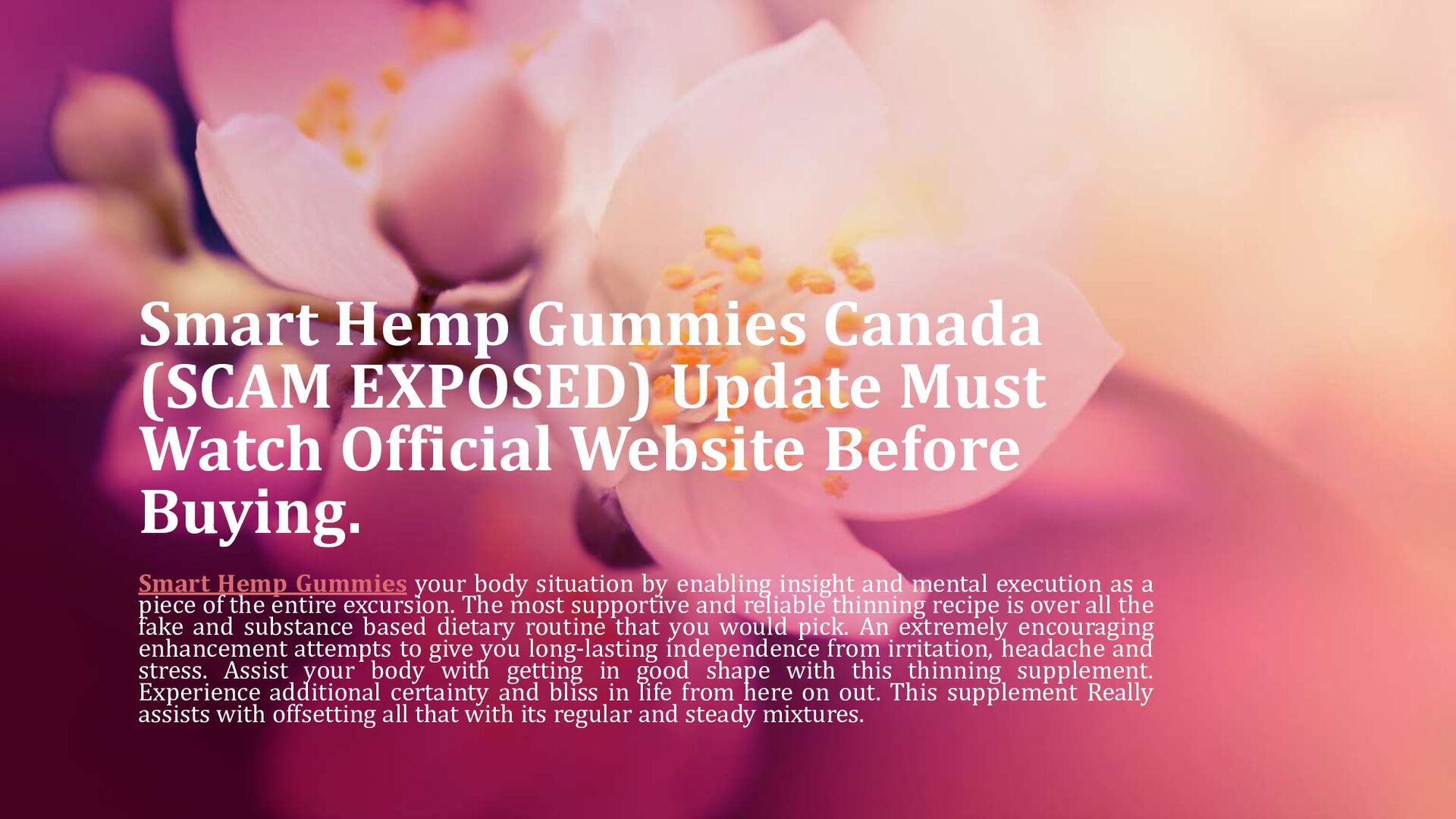 Smart Hemp Gummies Canada (SCAM EXPOSED) Update Must Watch Official ...