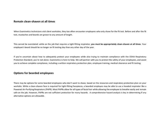 Facial Hair and the OSHA Respiratory Protection Standard - Speaker Deck