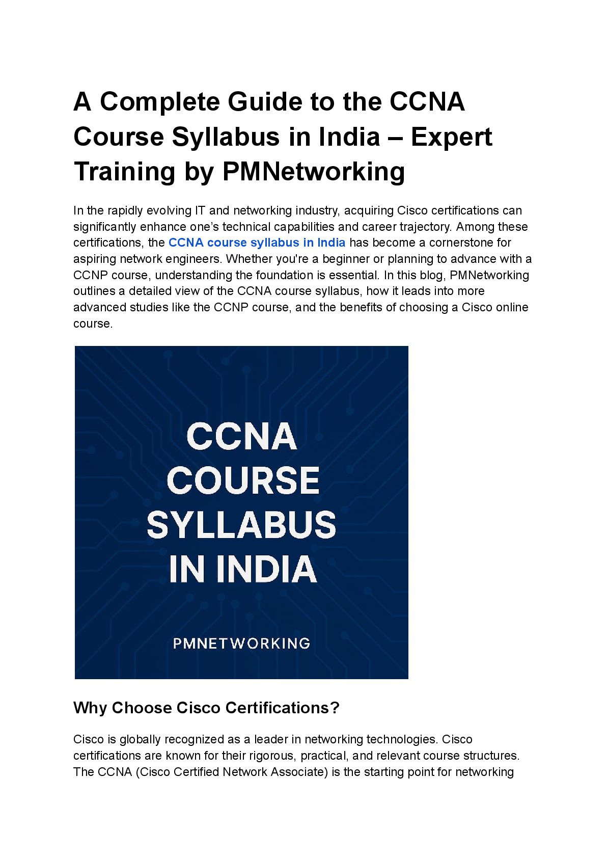 Complete Guide to CCNA Course Syllabus in India - Speaker Deck