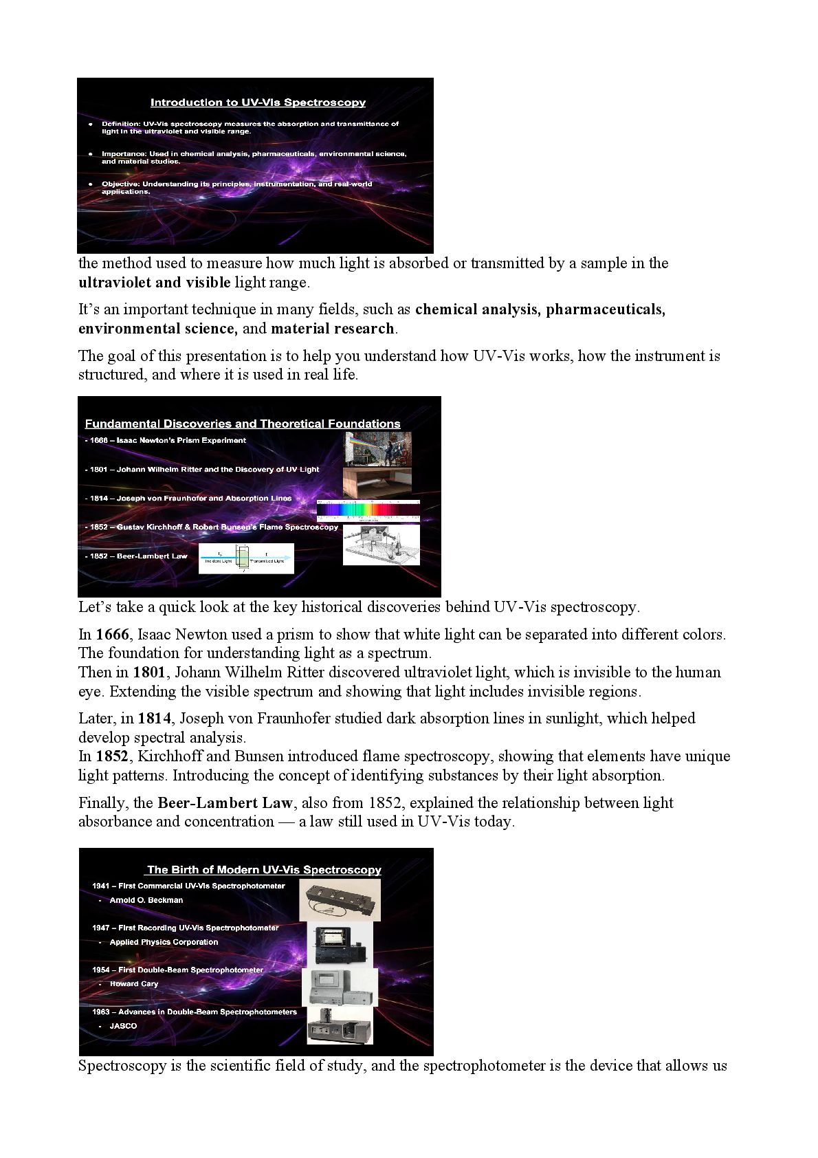 UV-Visible spectroscopy Presentation script - Speaker Deck