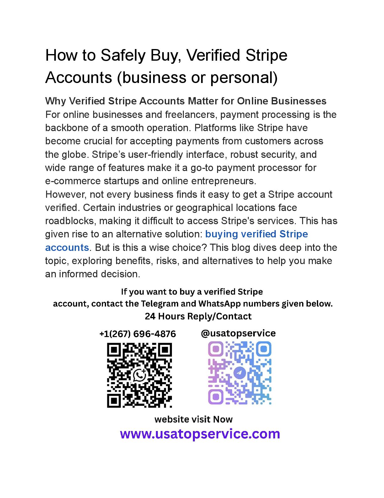 How to Safely , Verified Stripe Accounts (business or personal ...