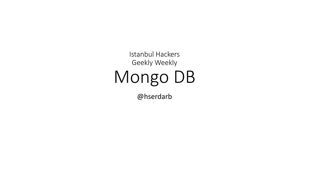 MongoDB - Speaker Deck