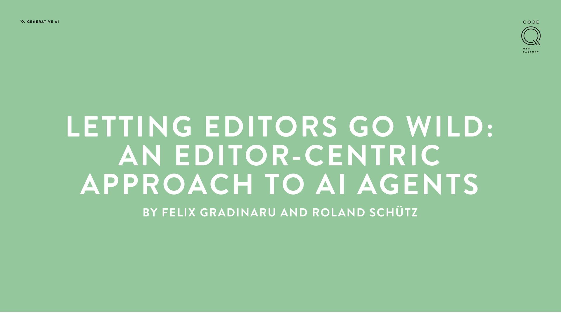 Letting Editors Go Wild - An Editor-Centric Approach to AI Agents in the Neos CMS - Speaker Deck