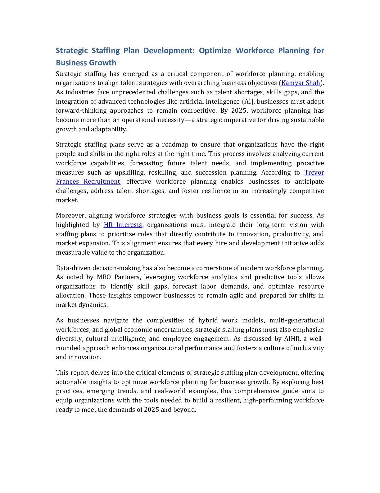 Strategic Staffing Plan Development - Speaker Deck