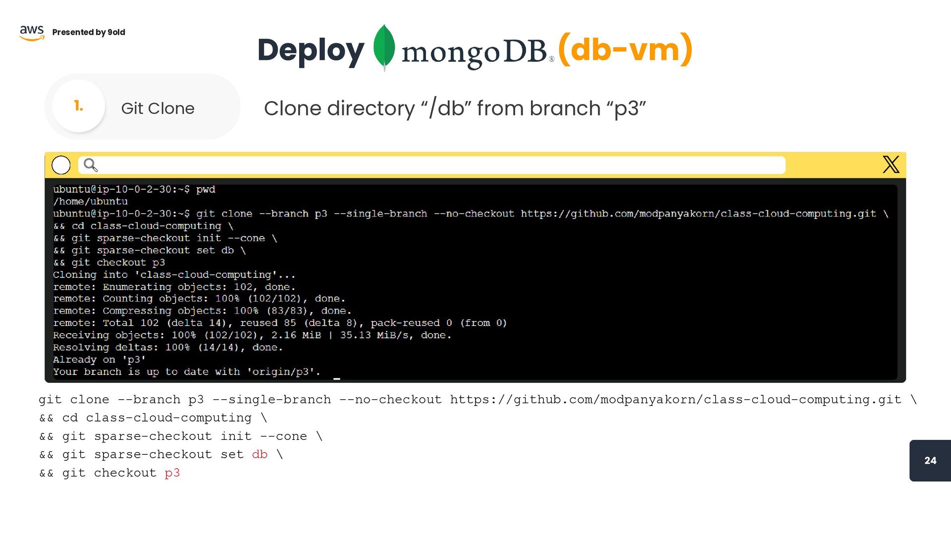 Cloud Slide P3 - Deploy Application & DataBase - Speaker Deck