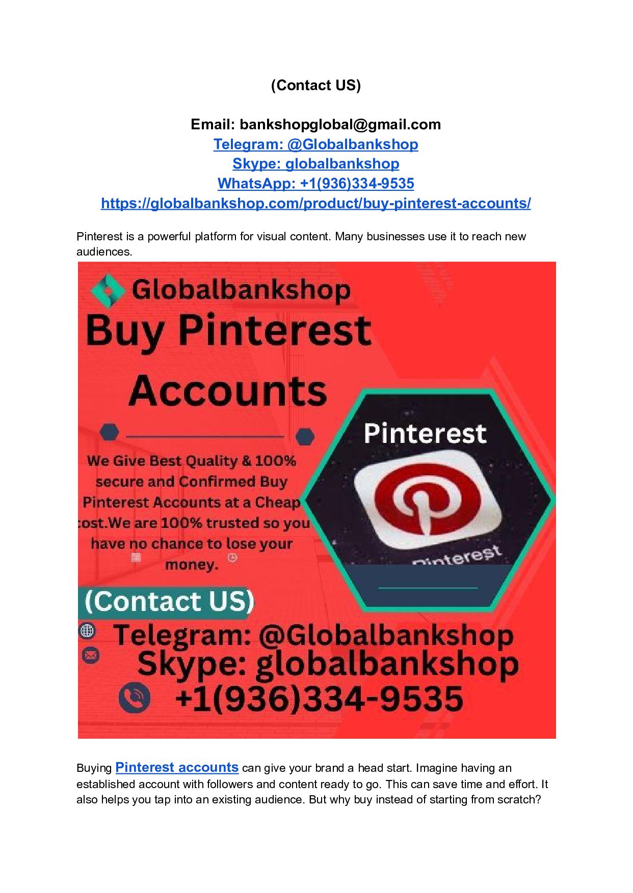 Buy Pinterest Accounts - Speaker Deck