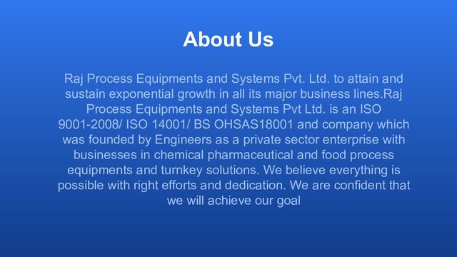 Raj Process Equipments and Systems - Speaker Deck
