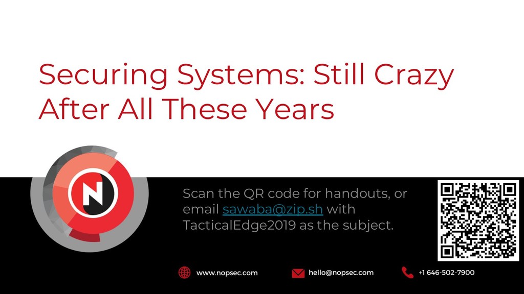 Securing Systems - Still Crazy After All These Years - Speaker Deck