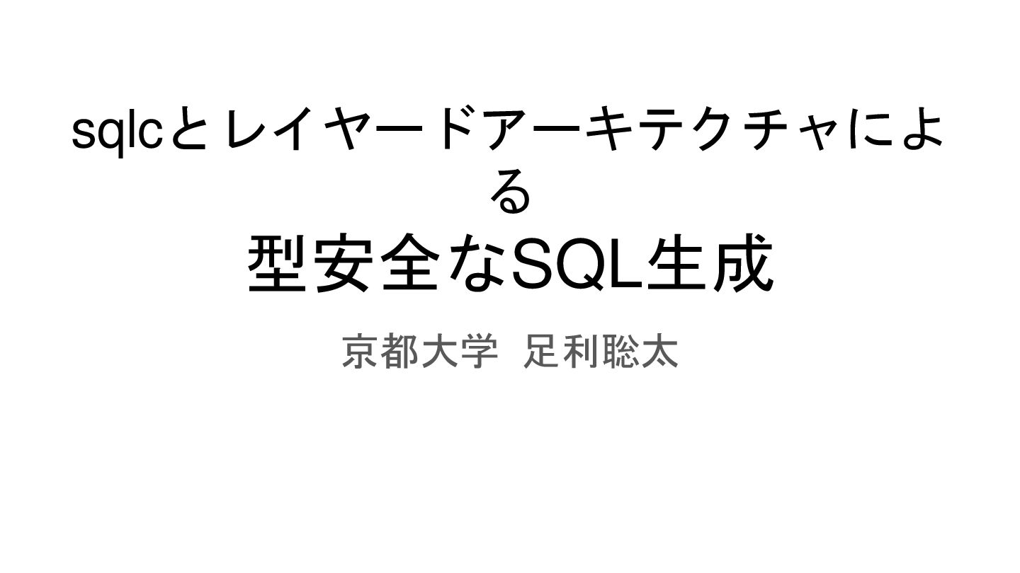 sqlcとLLMによる型安全なSQL生成 - Speaker Deck