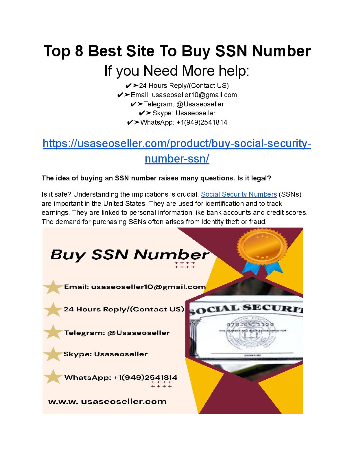 Top 8 Best Site To Buy SSN Number - Speaker Deck